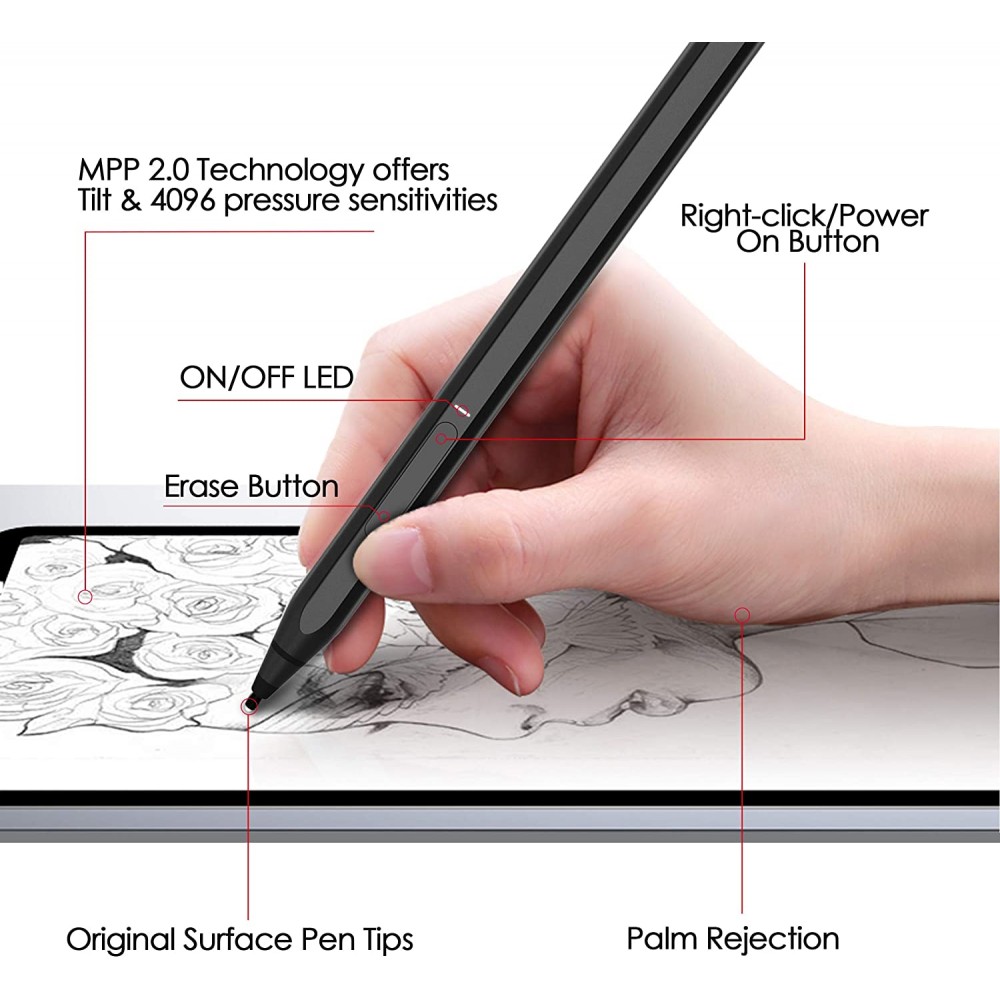 RENAISSER-Raphael-520-Stylus-Pen-for-Windows-Surface-Black