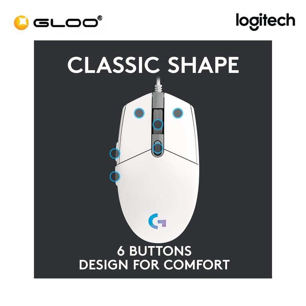 Logitech-G102-LIGHTSYNC-Gaming-Mouse-White-910-005803